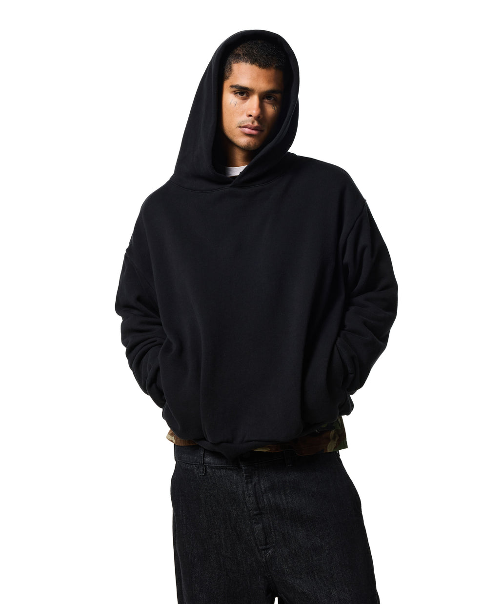 380GSM HIDDEN SIDE POCKET HOODIE - JET BLACK – Colorfast Shop